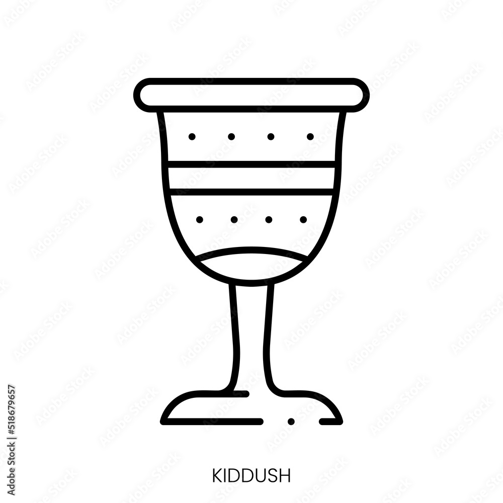 kiddush icon. Linear style sign isolated on white background. Vector ...