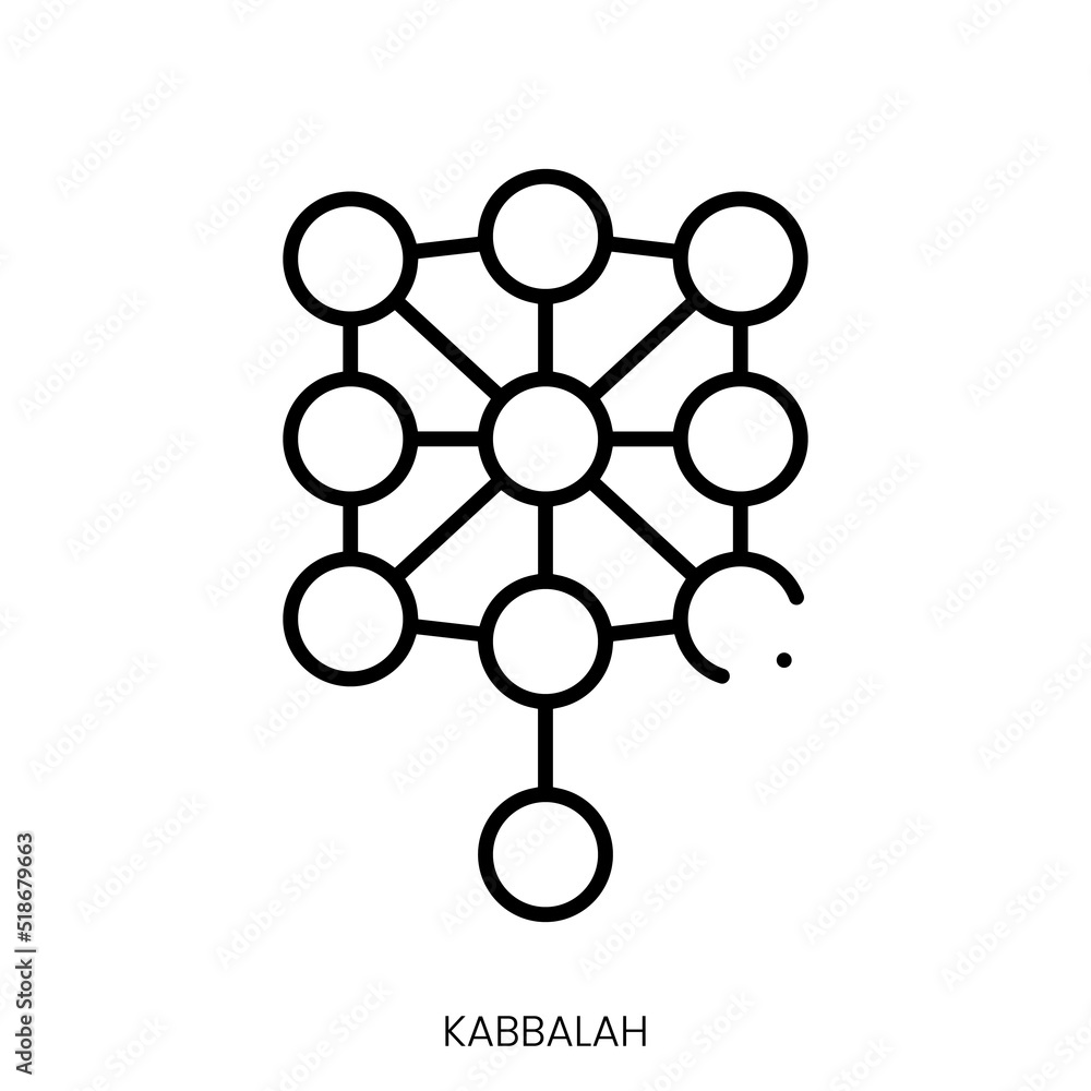 Kabbalah icon. Linear style sign isolated on white background. Vector ...