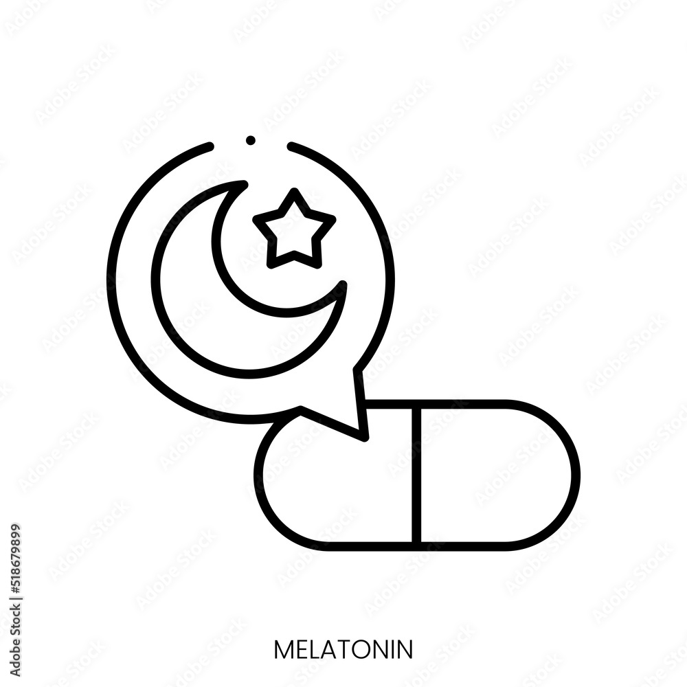 melatonin icon. Linear style sign isolated on white background. Vector ...
