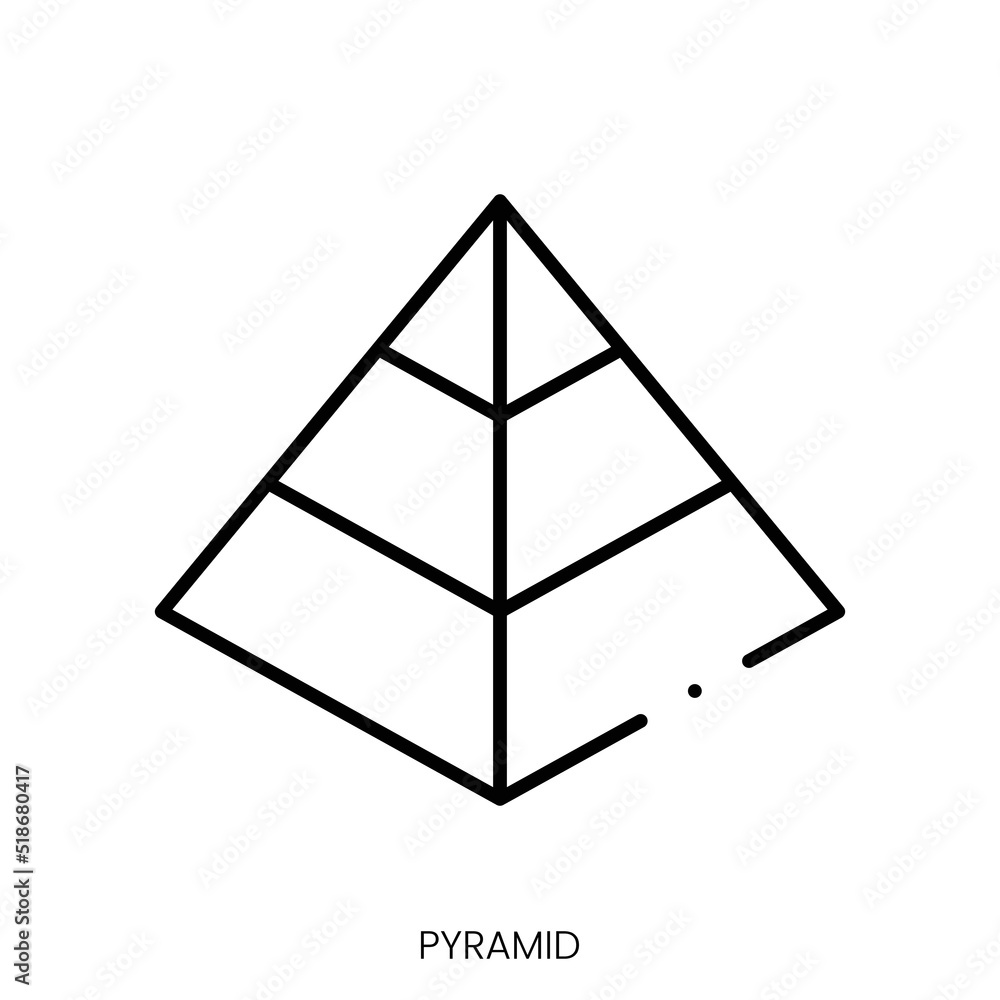 pyramid icon. Linear style sign isolated on white background. Vector ...