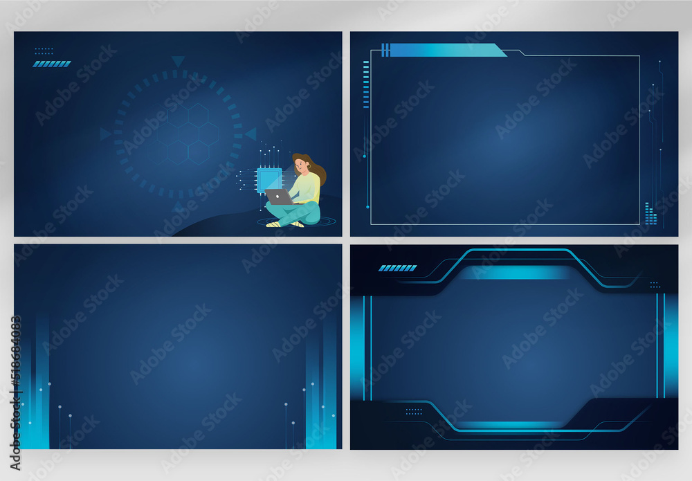 Computer Technology HUD Backgrounds Stock Template | Adobe Stock