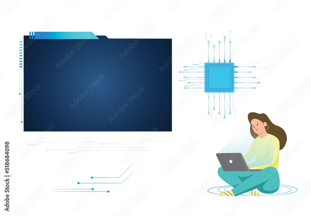Computer Technology Microprocessor Illustration Elements Stock Template ...