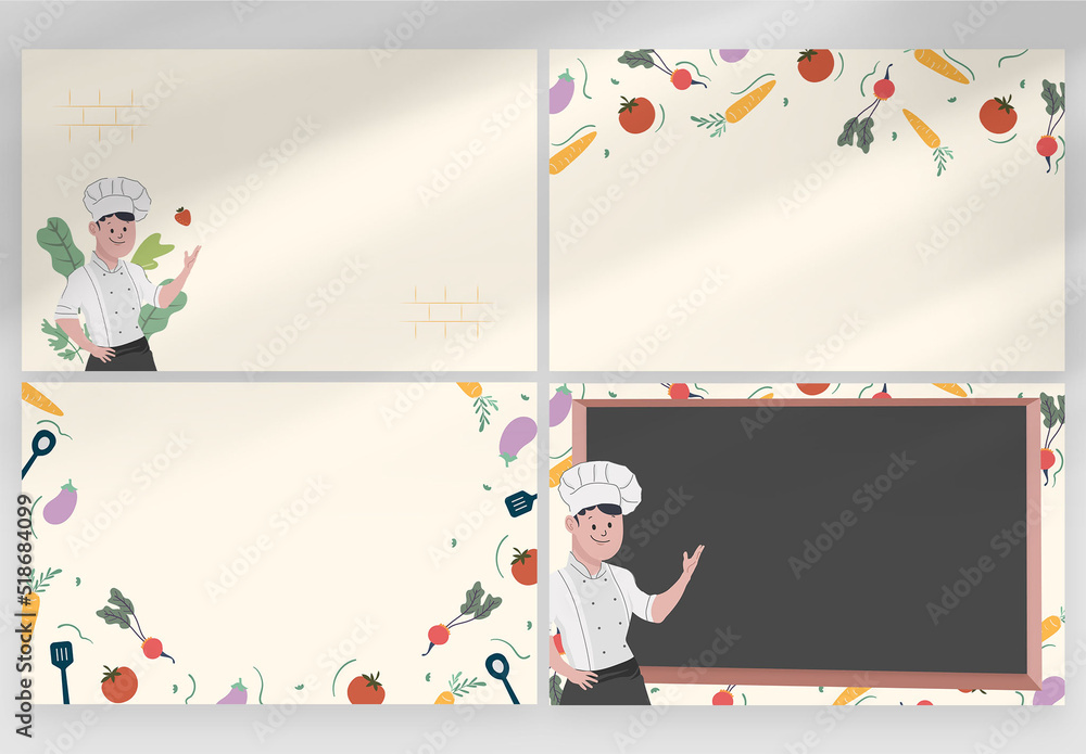 Food Cooking Class Vegetables Vegan Backgrounds Stock Template | Adobe ...