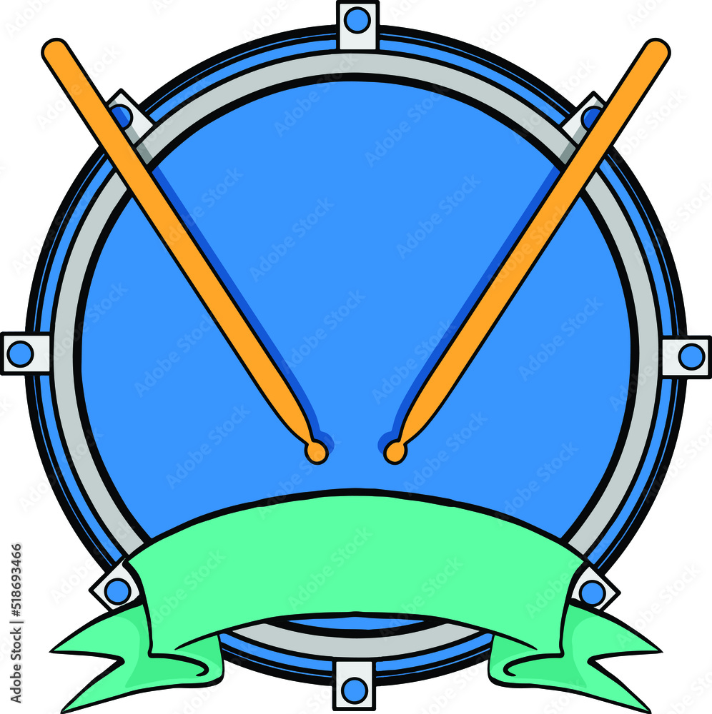 snare drum logo ang emblem Stock Vector | Adobe Stock