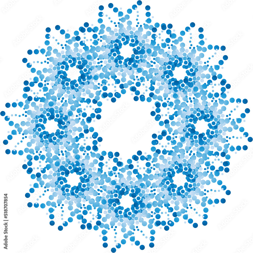 Abstract Image. The illustrations and clipart. Gradient blue dots in a ...