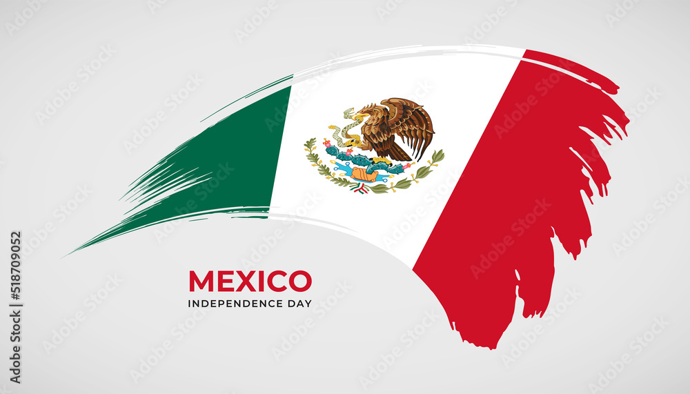 Hand drawing brush stroke flag of Mexico with painting effect vector ...