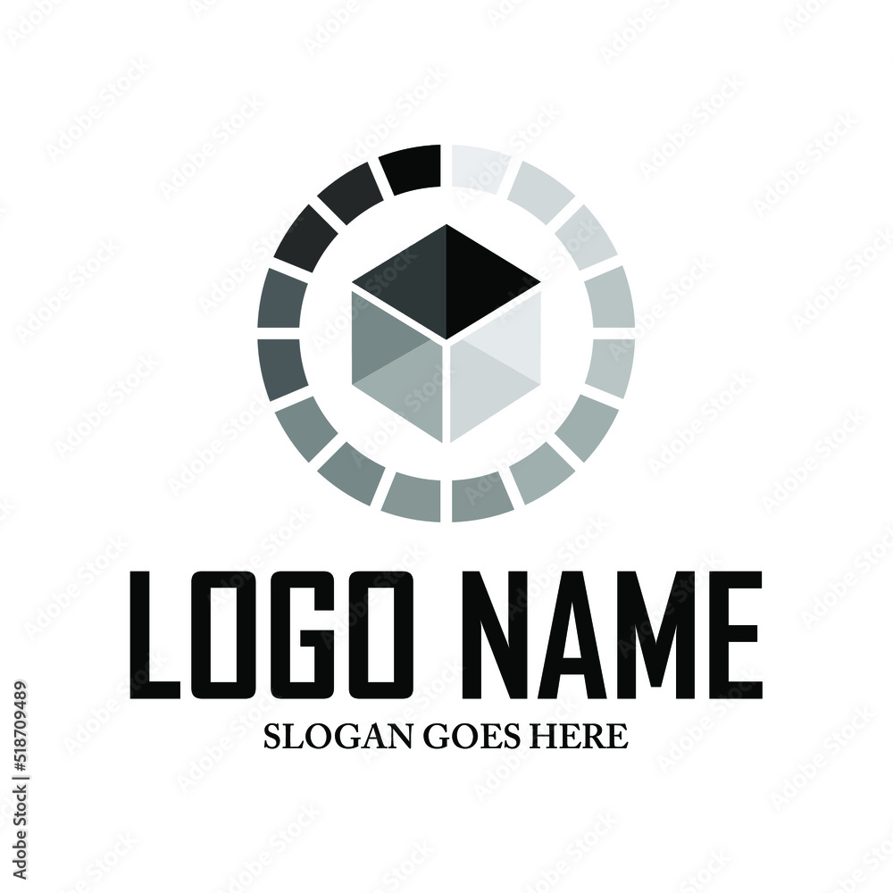 Logo Loading icon symbol with a cube on a white background, used for ...