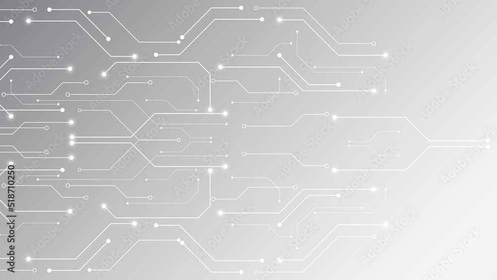 Grey white Abstract technology background, Hi tech digital connect ...