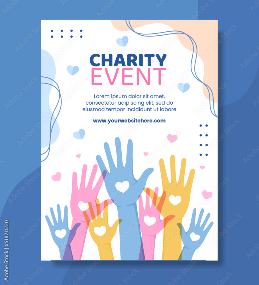 Charity Donation Poster Template Flat Cartoon Background Vector charity-donation-poster-template-flat-cartoon-background-vector