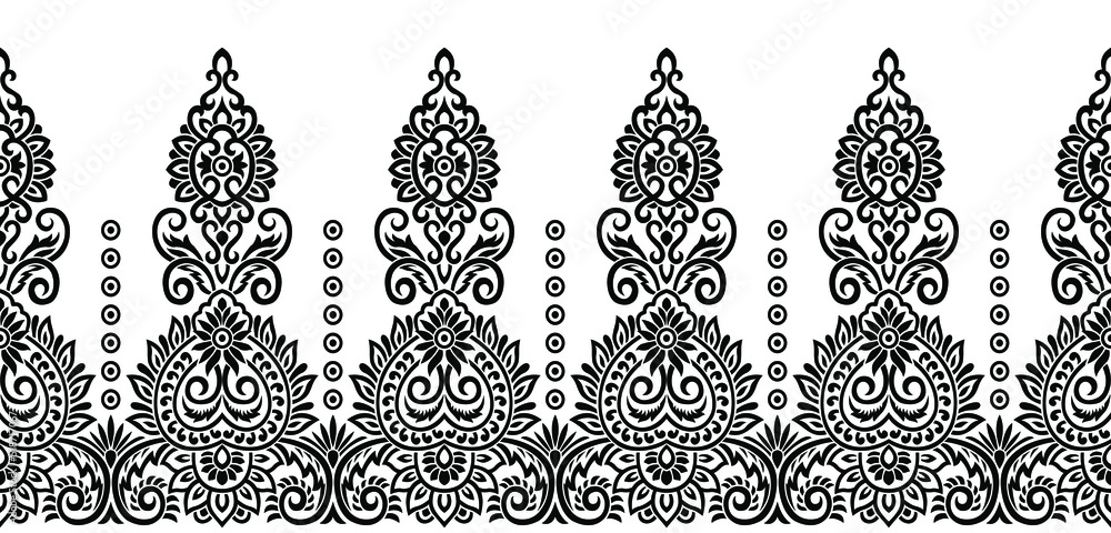 Traditional Asian vector border design Stock Vector | Adobe Stock