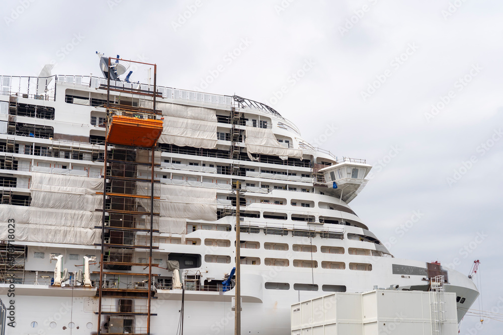 Saint-Nazaire, France. MSC Cruise ship under renovation at the ...