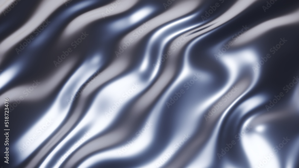 Silver chrome metal texture with waves, liquid silver metallic silk ...