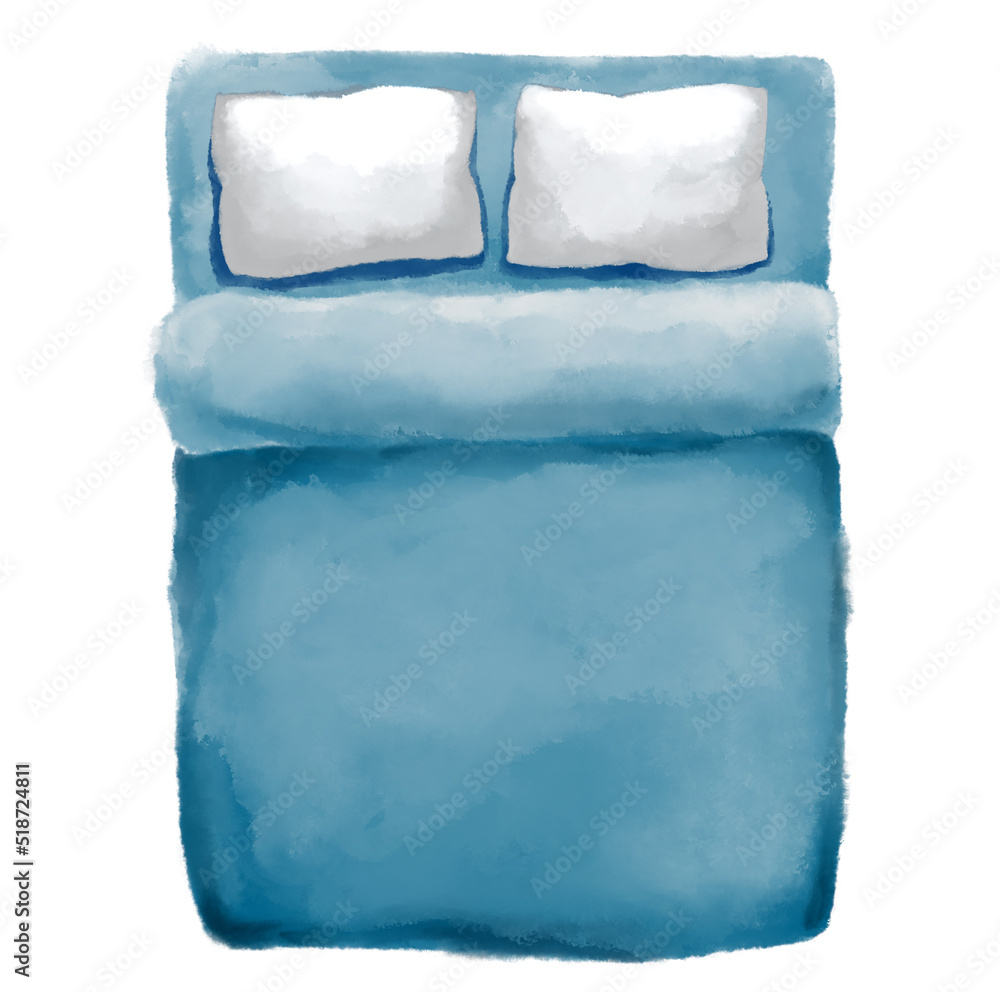 Bed top view plan drawing layout mock for interior architecture design ...