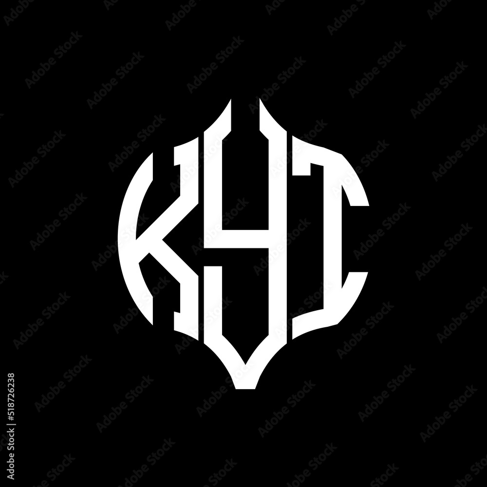 KYT letter logo. KYT best black background vector image. KYT Monogram logo design for ...