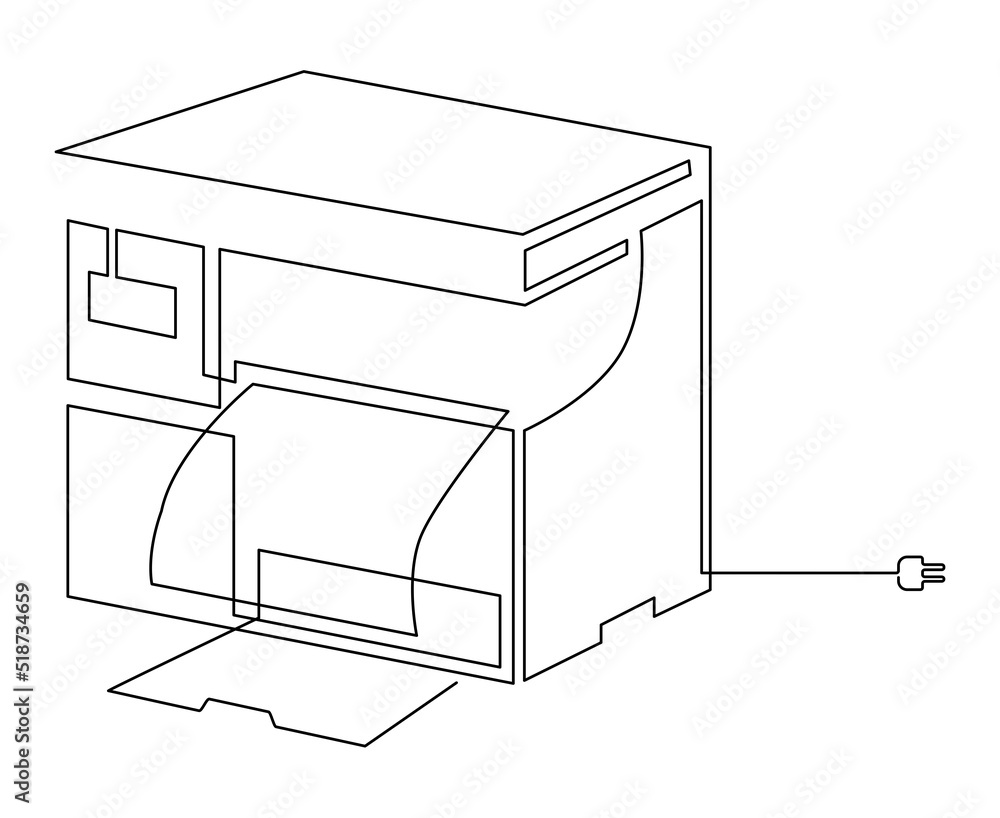 Printer, multifunction copier. Office equipment. Illustration ...