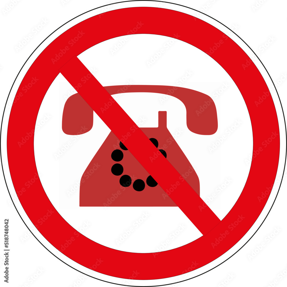 Panneau Interdiction de téléphoner Stock Vector | Adobe Stock