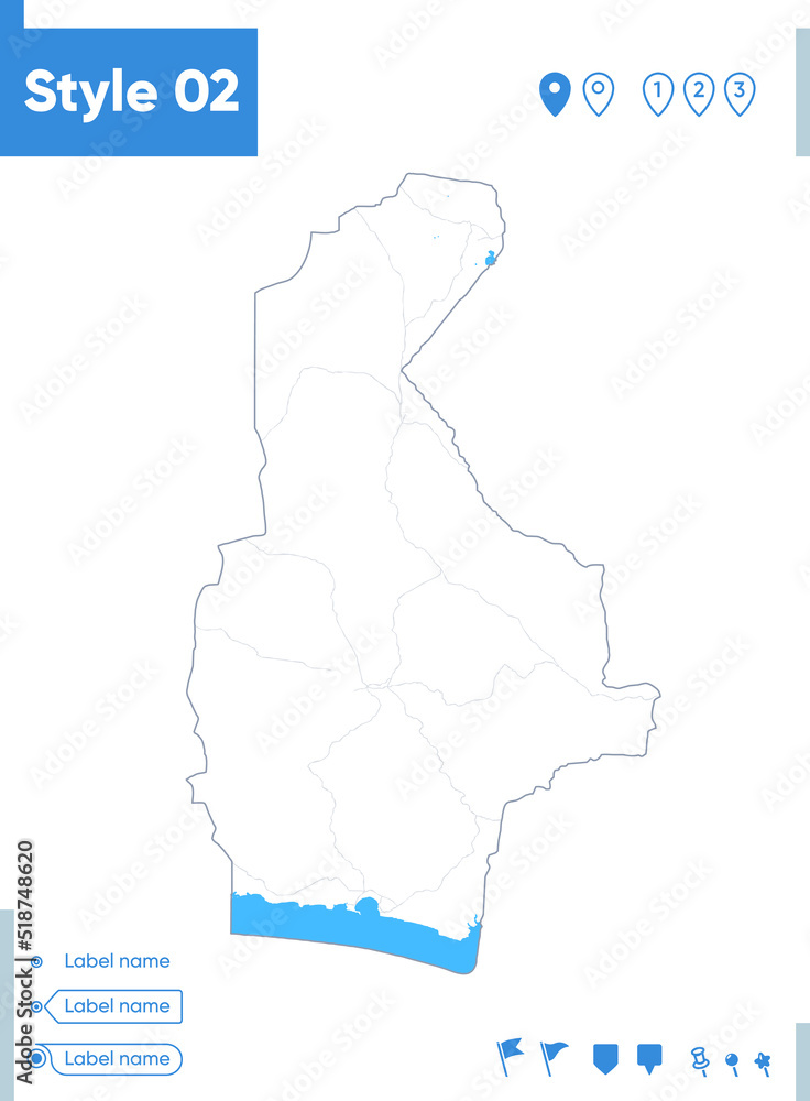 Sistan And Baluchestan, Iran - stroke map isolated on white background ...