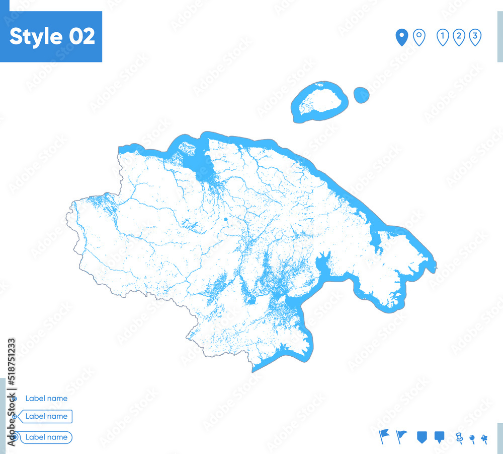 Chukotka Autonomous Area, Russia - stroke map isolated on white ...