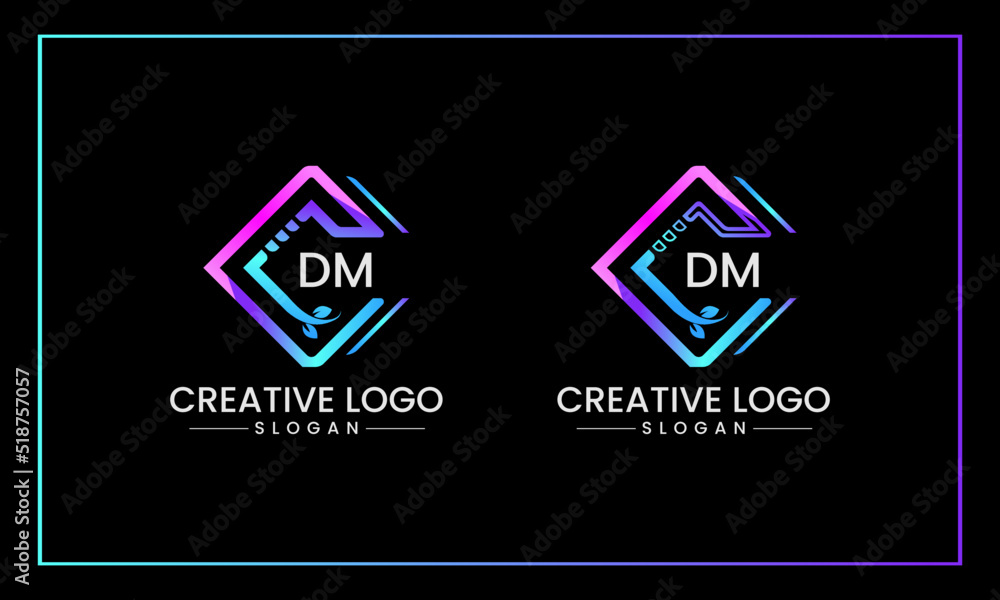 DM Letter initial Logo Design, DM Feminine logo beauty monogram and ...