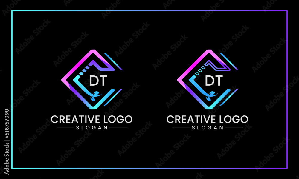 DT Letter initial Logo Design, DT Feminine logo beauty monogram and ...
