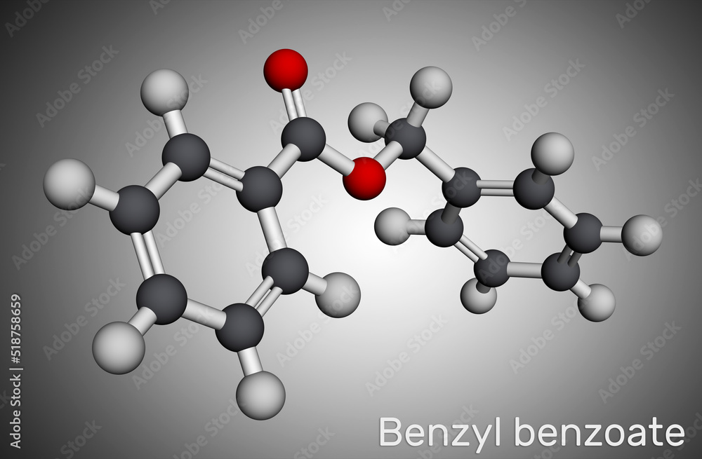 Benzyl benzoate molecule. It is topical treatment for scabies and lice ...