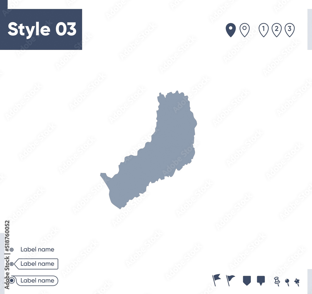 Misiones, Argentina - map isolated on white background. Outline map ...