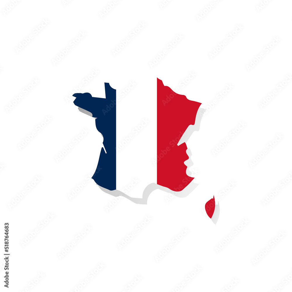 Vector map of France isolated on white background. Vector political map ...