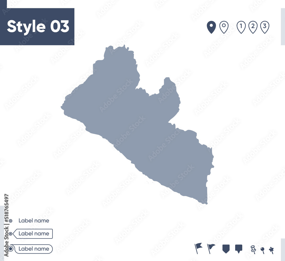 Fototapeta mapa świata dla dzieci Liberia - map isolated on white ...