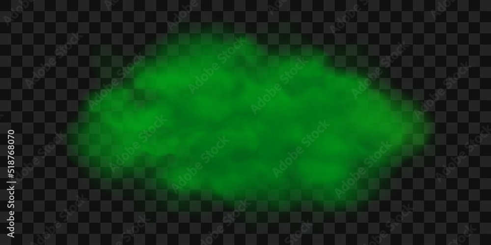 Green smoke, fog or gas cloud. Realistic 3d vector illustration ...