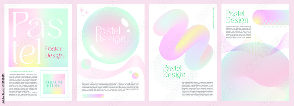 Gradient background vector. Cute and minimalist style posters, Pastel ...