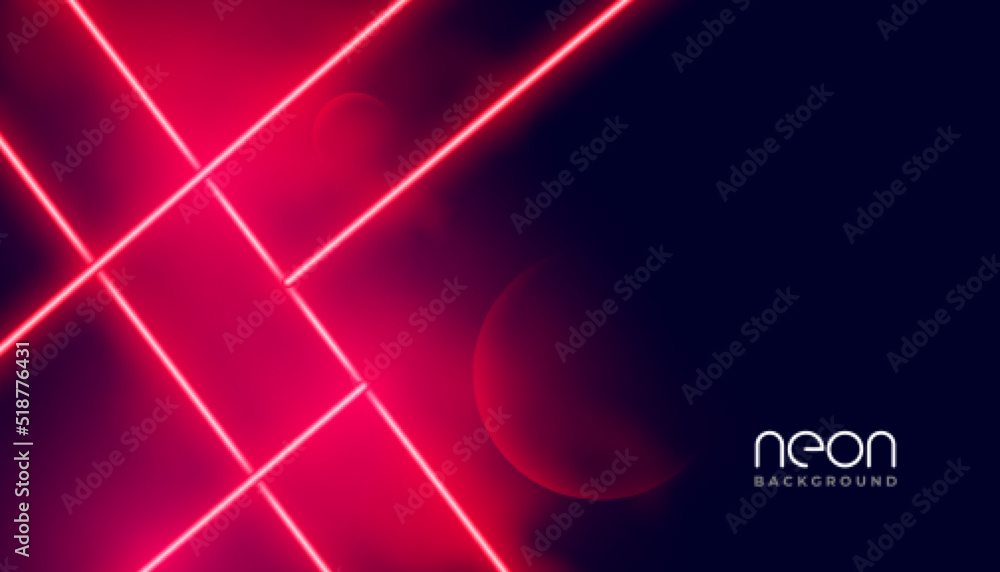 abstract red geometric neon light lines background Stock Vector | Adobe ...