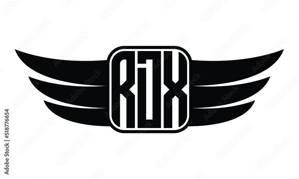 RDX three Letter Wings Flying Initial wing symbol minimalist creative ...