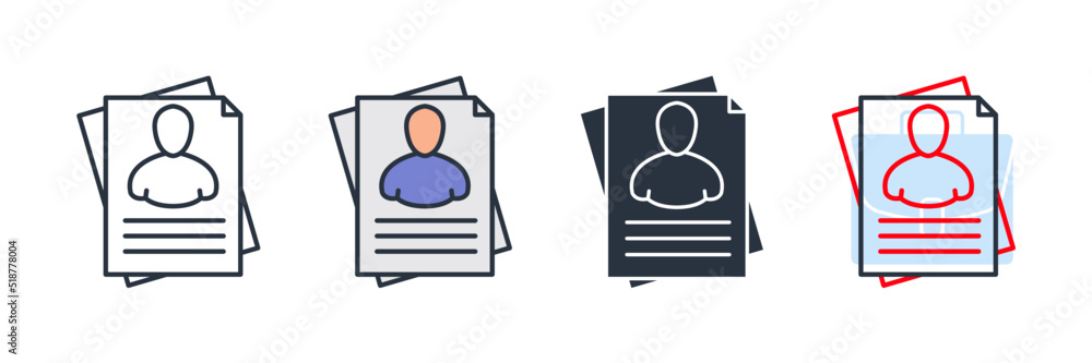 resume icon logo vector illustration. portfolio symbol template for ...