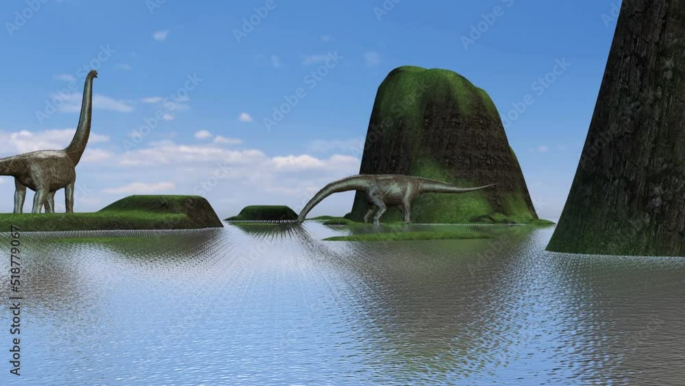 Brachiosaurus Dinosaur dirking water. Tyrannosaur Jurassic World ...