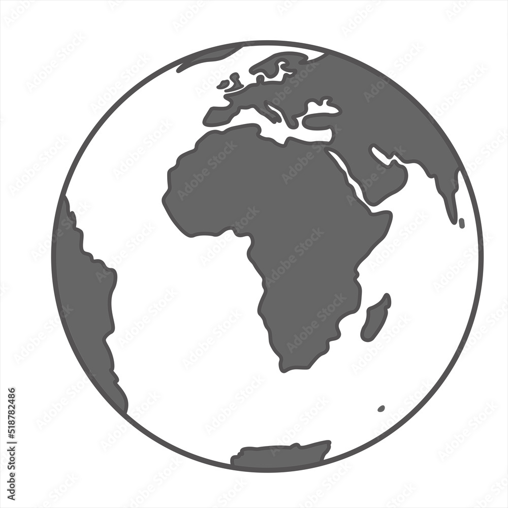 Planet Earth Outline Map