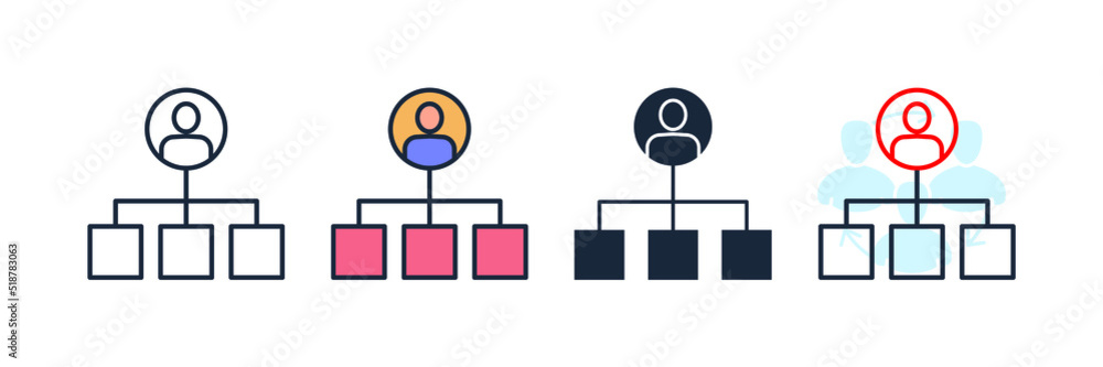 structure icon logo vector illustration. hierarchy symbol template for ...