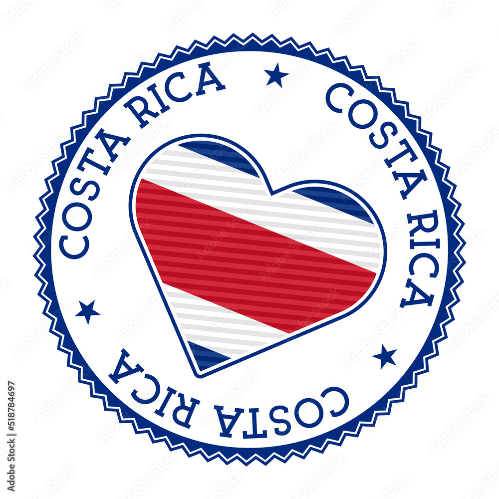 Costa Rica heart badge. Vector logo of Costa Rica classy Vector ...