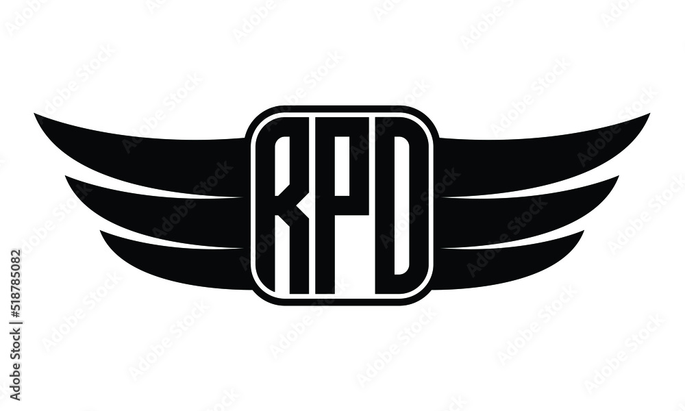 RPO three Letter Wings Flying Initial wing symbol minimalist creative ...