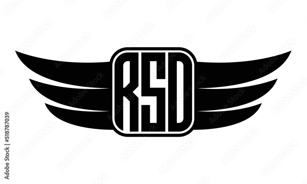 RSO three Letter Wings Flying Initial wing symbol minimalist creative ...