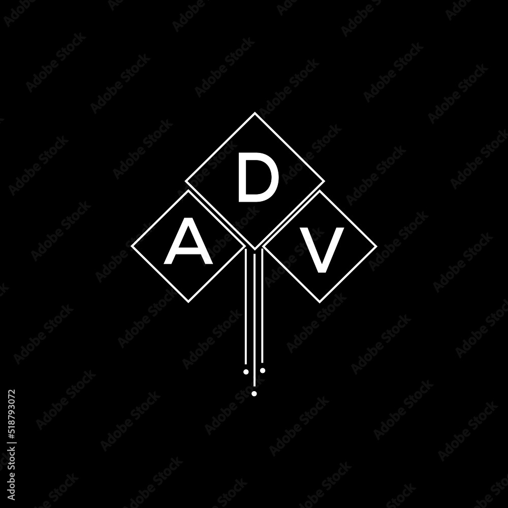 ADV letter logo design with white background in illustrator, ADV vector ...