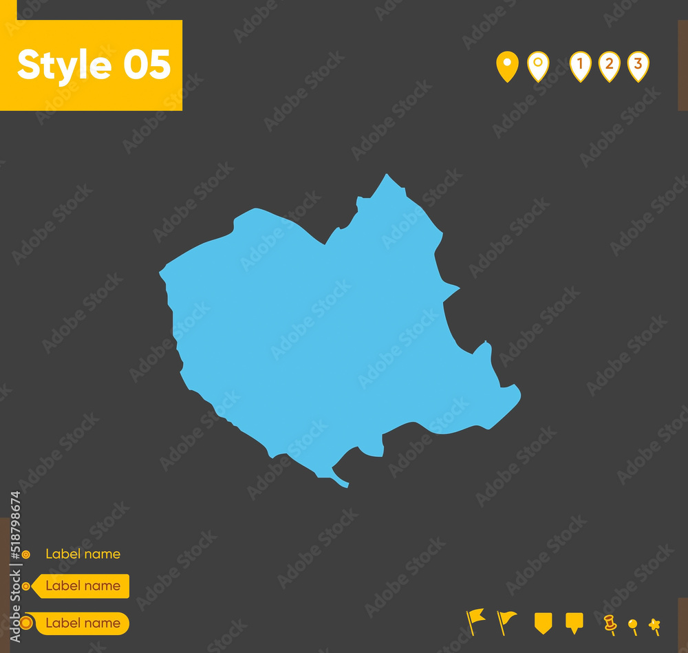 Oruro, Bolivia - map isolated on gray background. Outline map. Vector ...