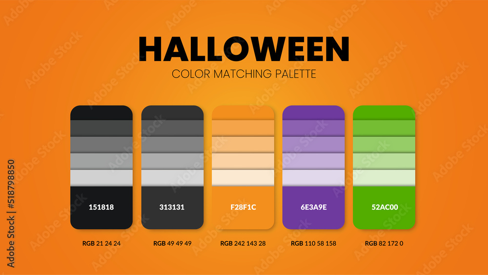 Halloween theme color palettes or color schemes are trends combinations ...