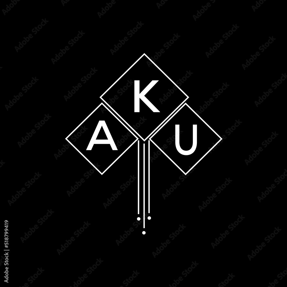 AKU letter logo design with white background in illustrator, AKU vector ...