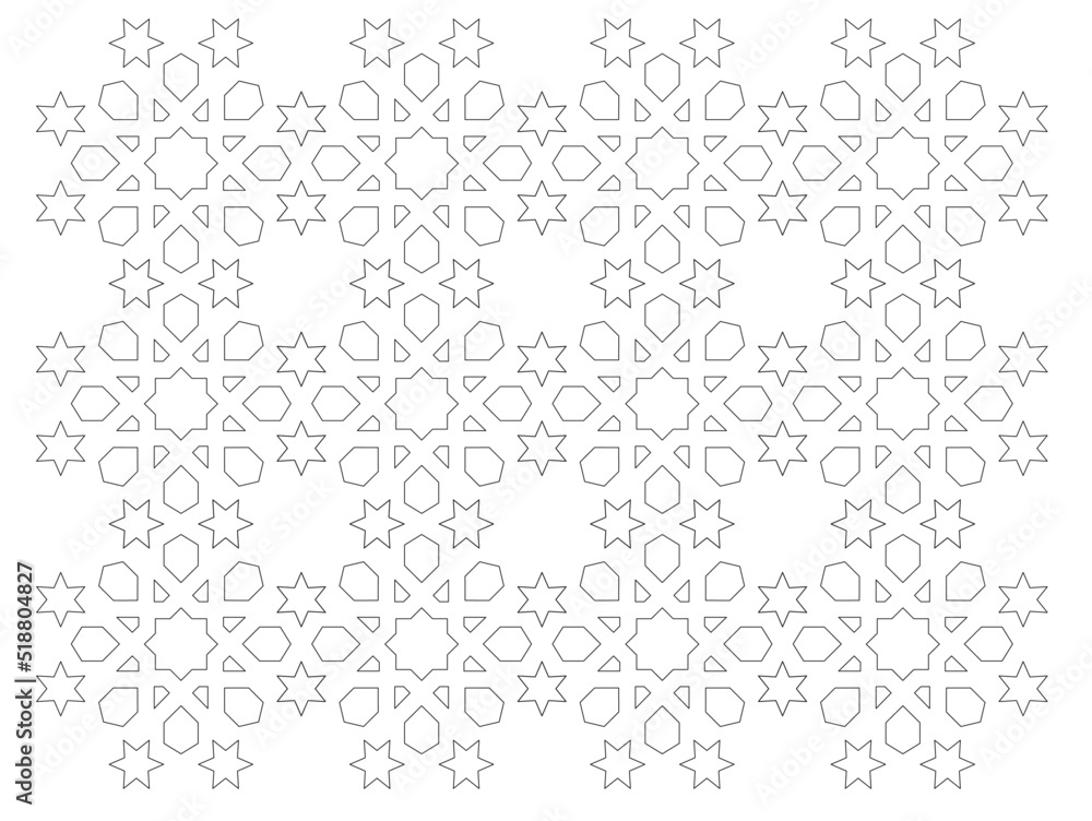 2D CAD drawing of Islamic geometric pattern. Islamic patterns use ...