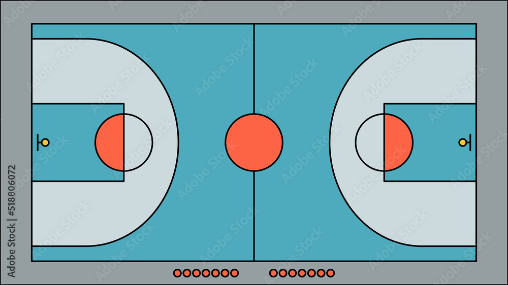 graphic basketball court with colorful color for graphic designer ...