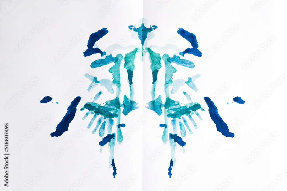 Rorschach test used in Psychoanalysis. Symmetric, mirror images made of ...