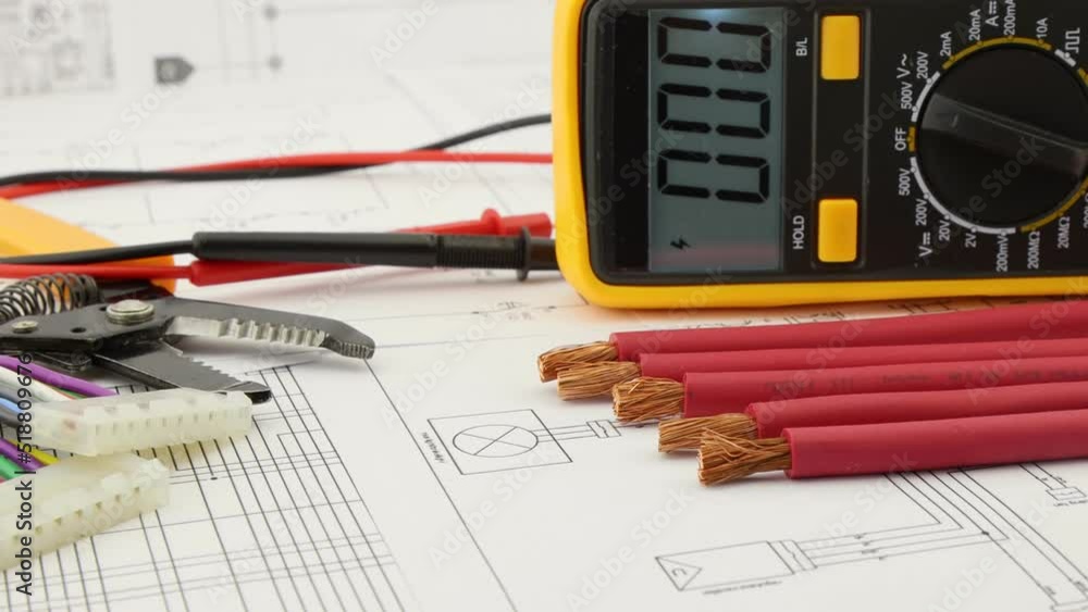 Multimeter and tools for installing an electrical control panel in ...