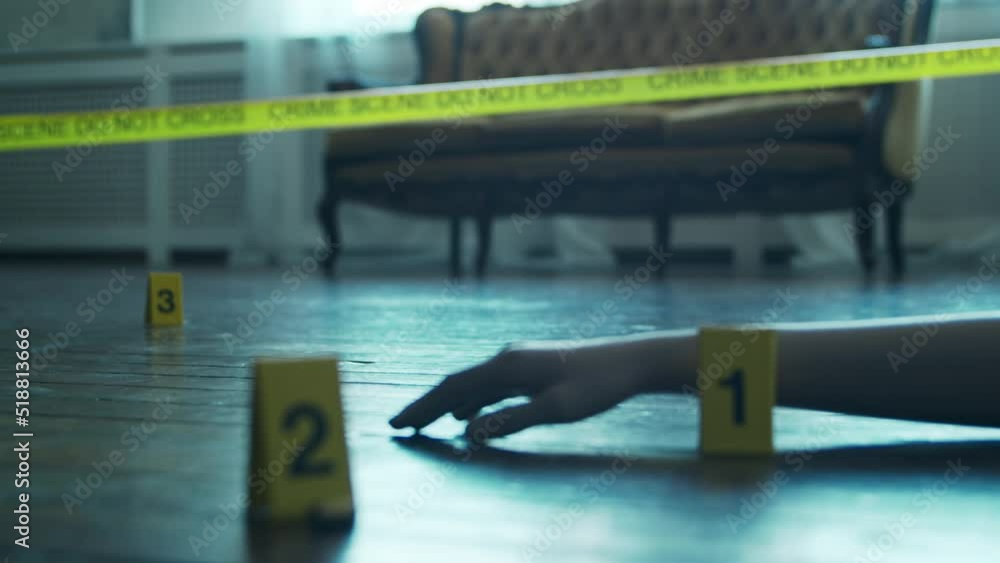 Closeup of a Crime Scene in a Deceased Person's Home. Dead man, Police ...