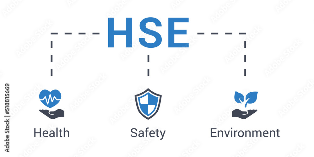 HSE vector infographic illustration concept of health, safety and ...