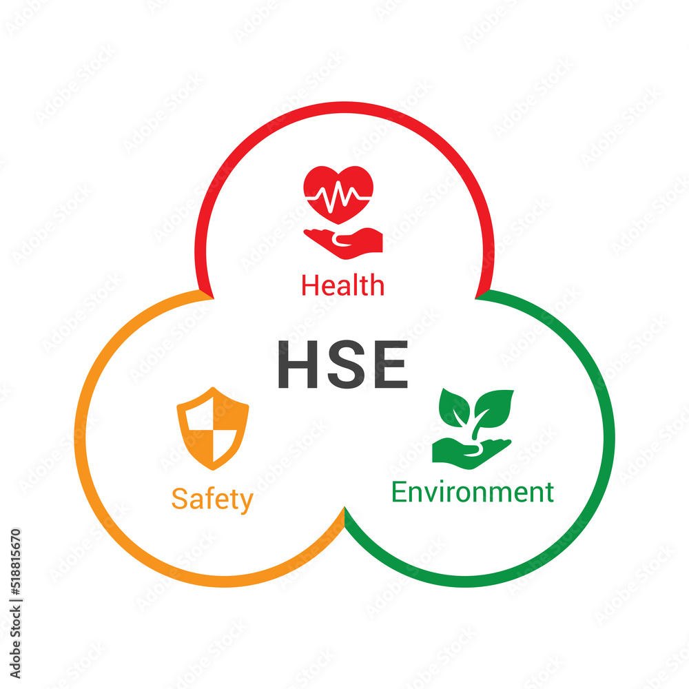 HSE vector infographic illustration concept of health, safety and ...